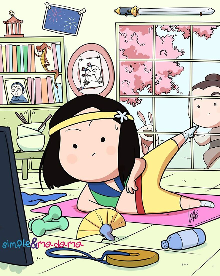 Artists Show Disney Princesses Spend Their Time In Quarantine